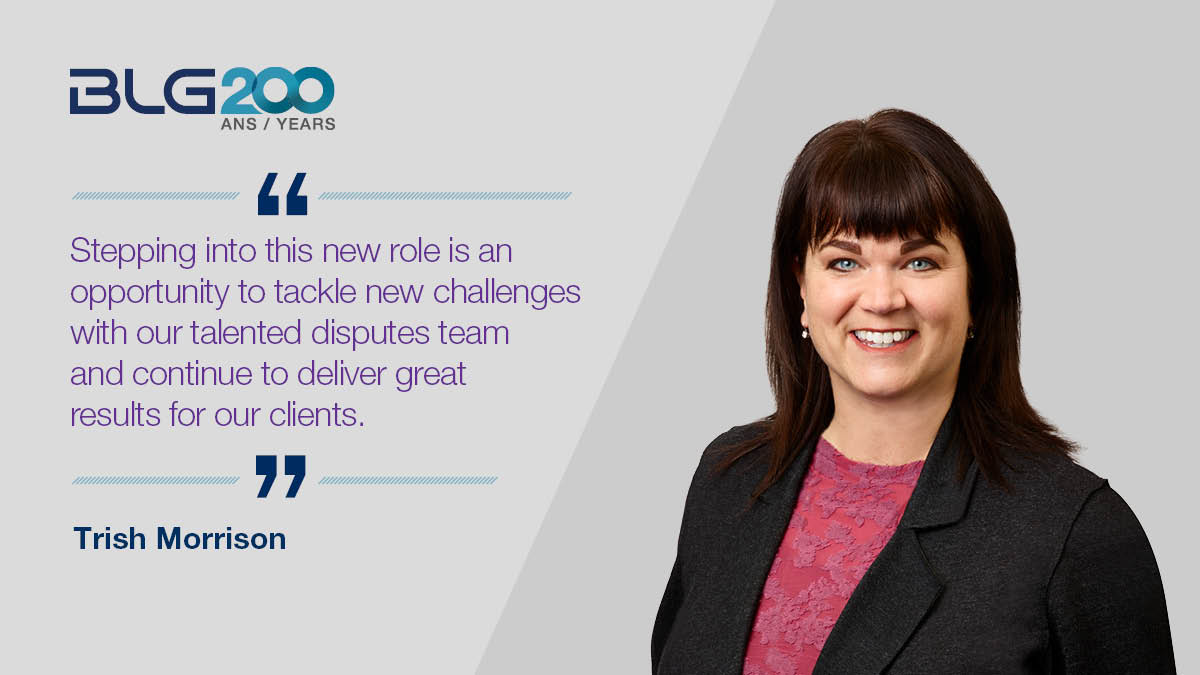 Patricia Morrison appointed co-leader of BLG's 400-strong disputes ...