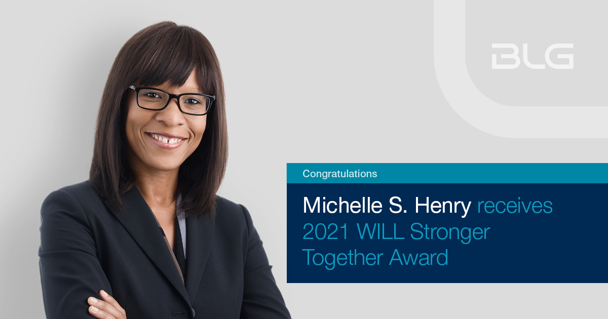 Michelle Henry receives WILL Stronger Together Award | BLG