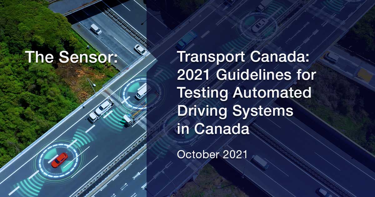 Transport Canada: 2021 Guidelines for Testing ADS | BLG